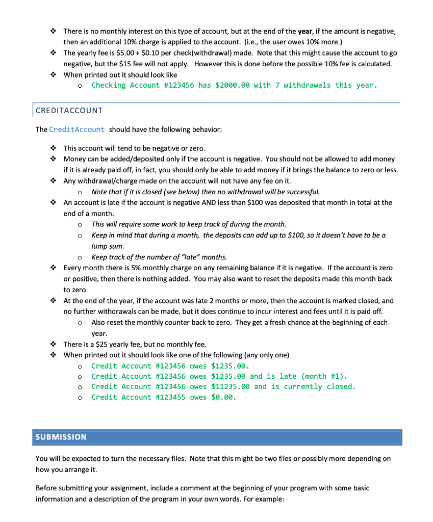 Solved CS132 – PROGRAMMING ASSIGNMENT Banking Accounts | Chegg.com