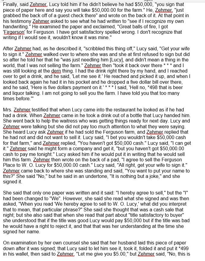 Solved QUESTIONS FOR LUCY V. ZEHMER (Va. Supreme Ct. 1954) | Chegg.com
