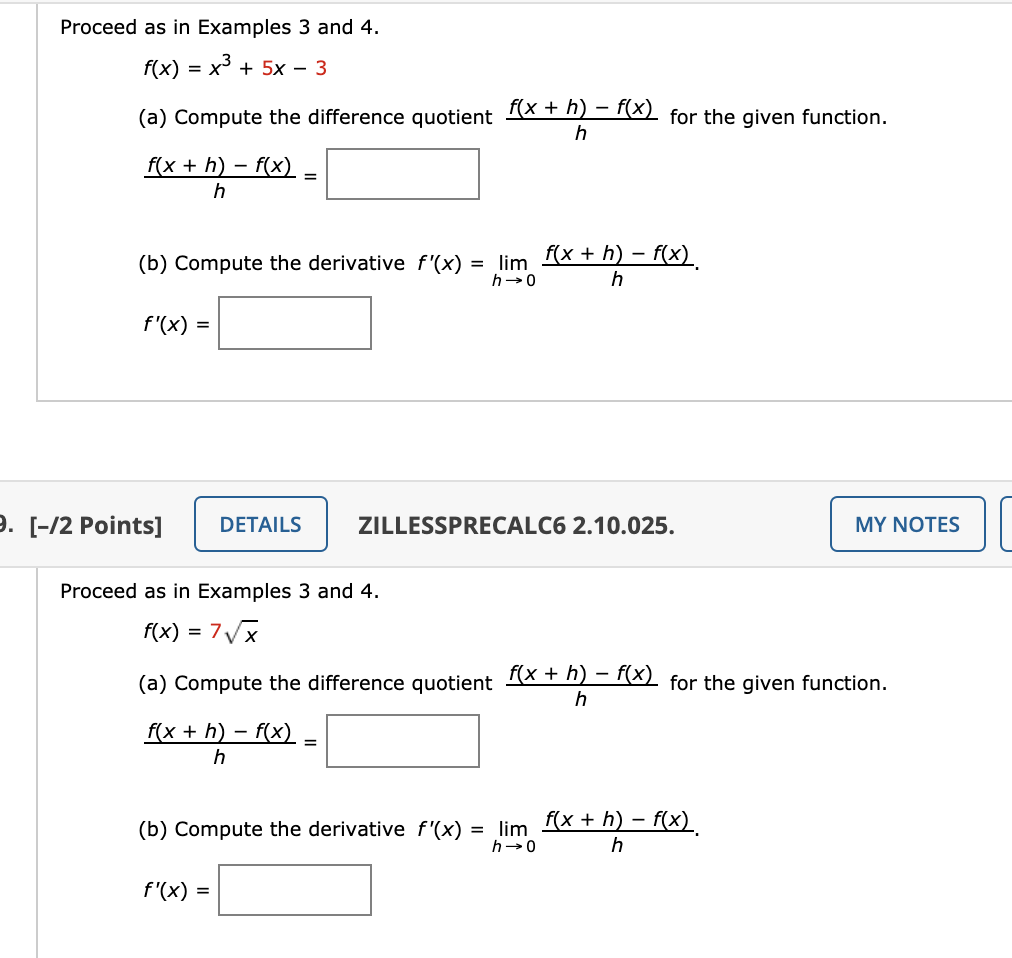 Solved Proceed as in Examples 3 and 4. f(x) x3 + 5x – 3 (a) | Chegg.com