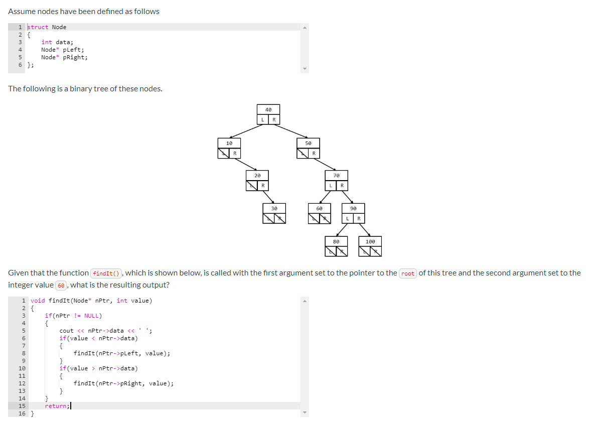 Solved Assume nodes have been defined as follows 1 struct | Chegg.com