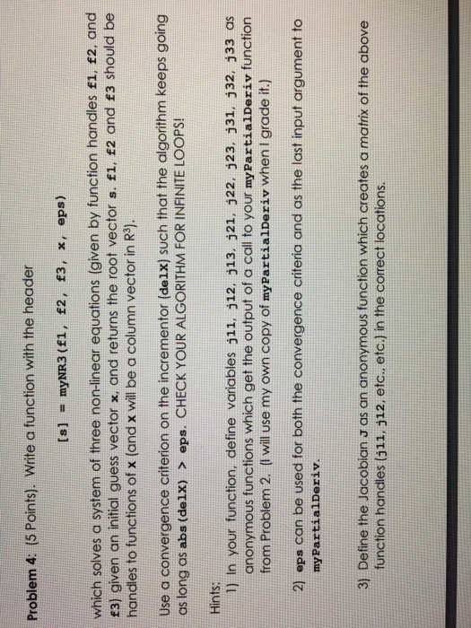 Solved Problem 4: (5 Points). Write a function with the | Chegg.com