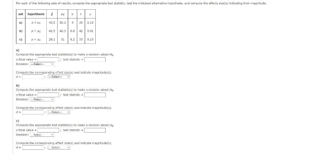 Solved compute the appropriate test statistic, test the | Chegg.com