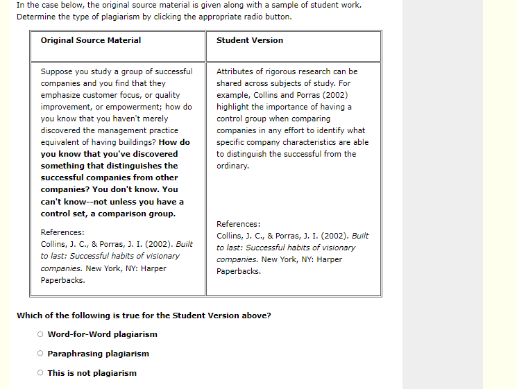 Solved In the case below, the original source material is | Chegg.com