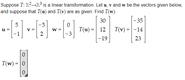 Solved Suppose T: R2-R3 is a linear transformation. Let u, v | Chegg.com