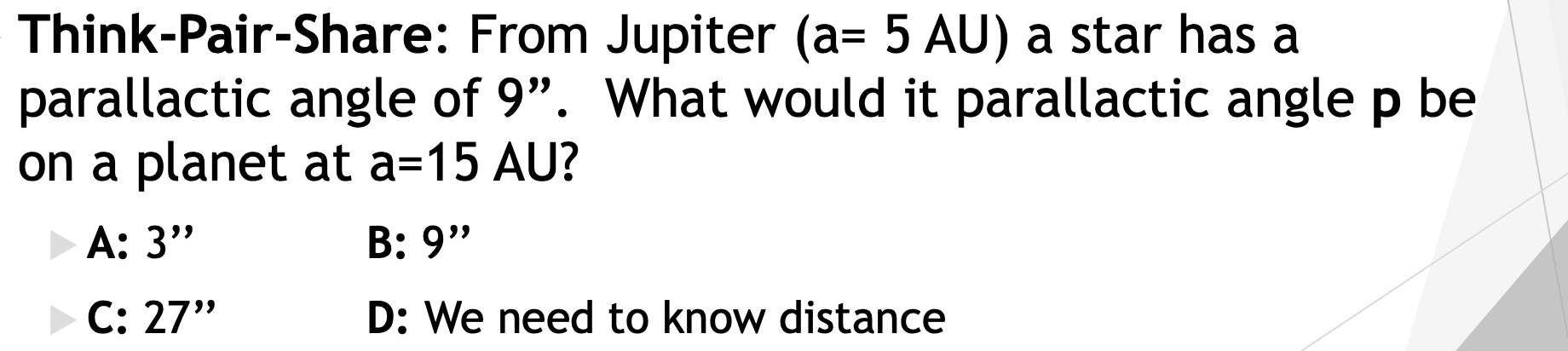 Solved Think-Pair-Share: From Jupiter (a=5AU) a star has a | Chegg.com