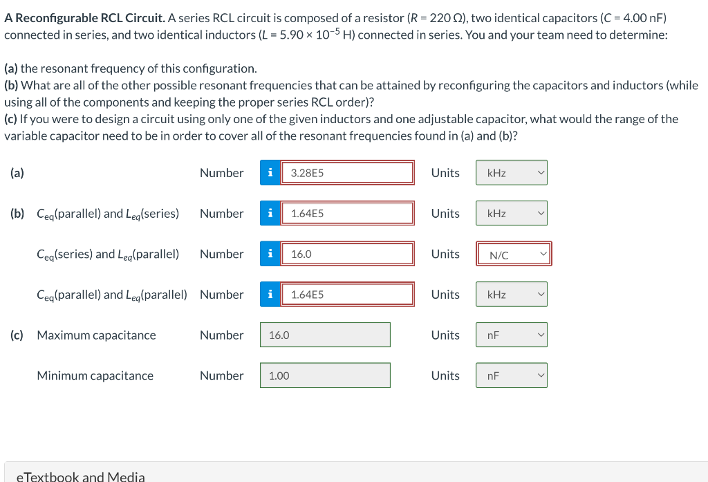 Solved A Reconfigurable RCL Circuit. A series RCL circuit is | Chegg.com
