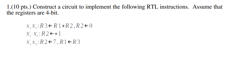 Solved 110 Pts Construct A Circuit To Implement The 