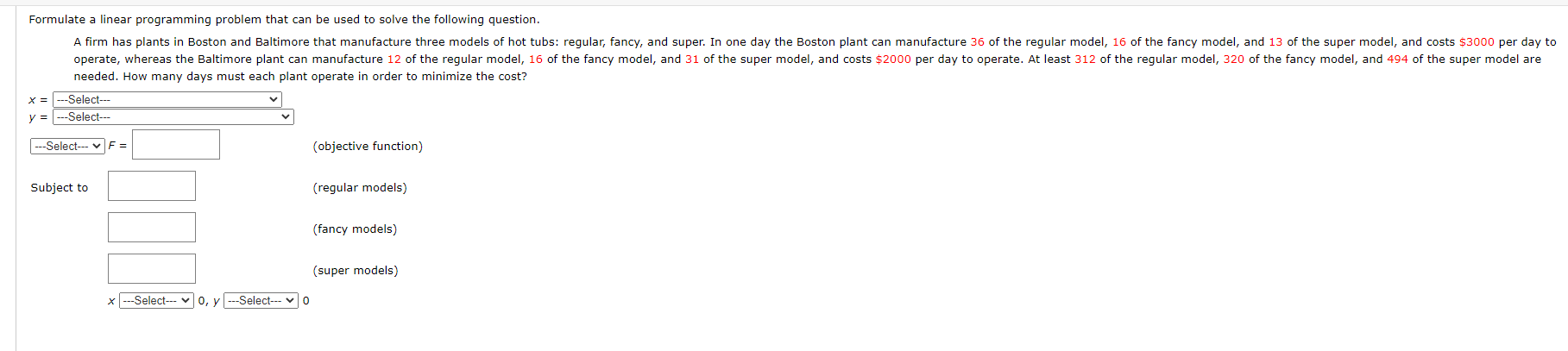 Solved Formulate a linear programming problem that can be | Chegg.com
