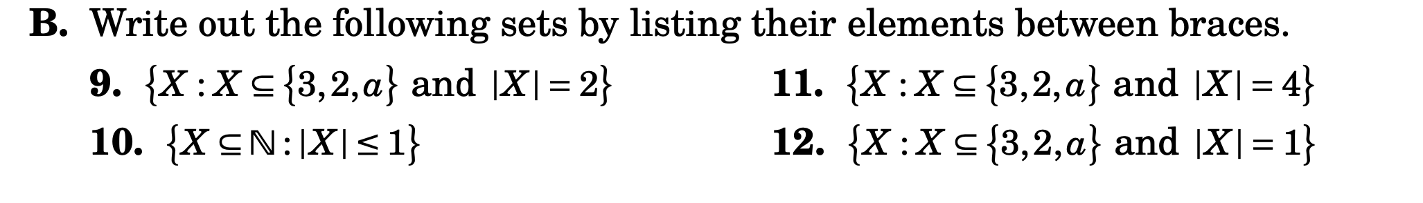 Solved B ﻿write Out The Following Sets By Listing Their 