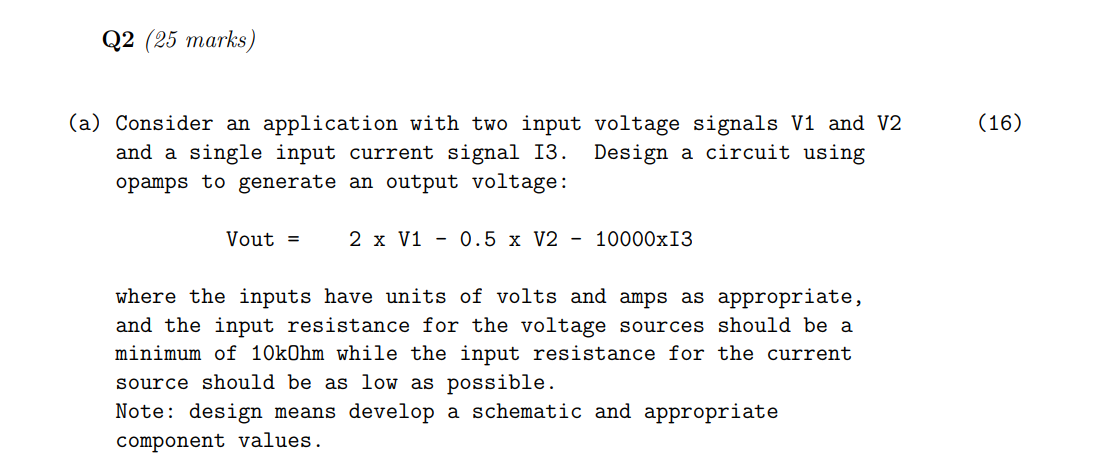 Solved a) Consider an application with two input voltage | Chegg.com