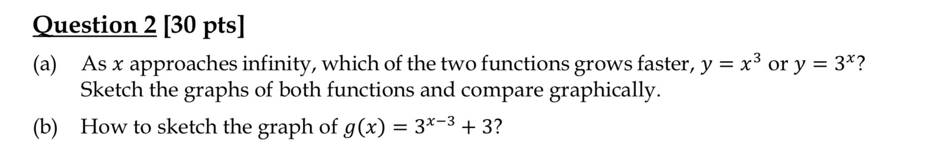 Solved Question 2 30 Pts A As X Approaches Infinity 9658
