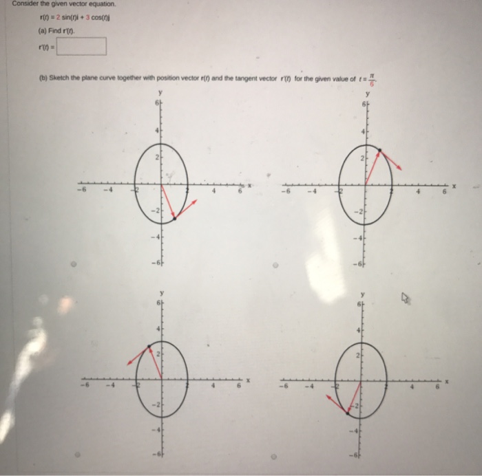 Solved Consider The Given Vector Equation R T 2 Sin T I
