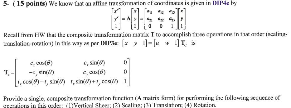 Solved Identity Scaling/Reflection (For reflection, set one | Chegg.com