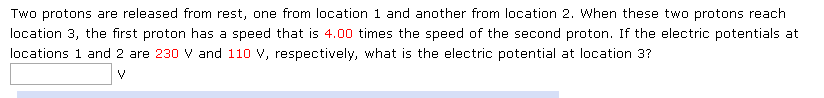 Solved Two protons are released from rest, one from location | Chegg.com