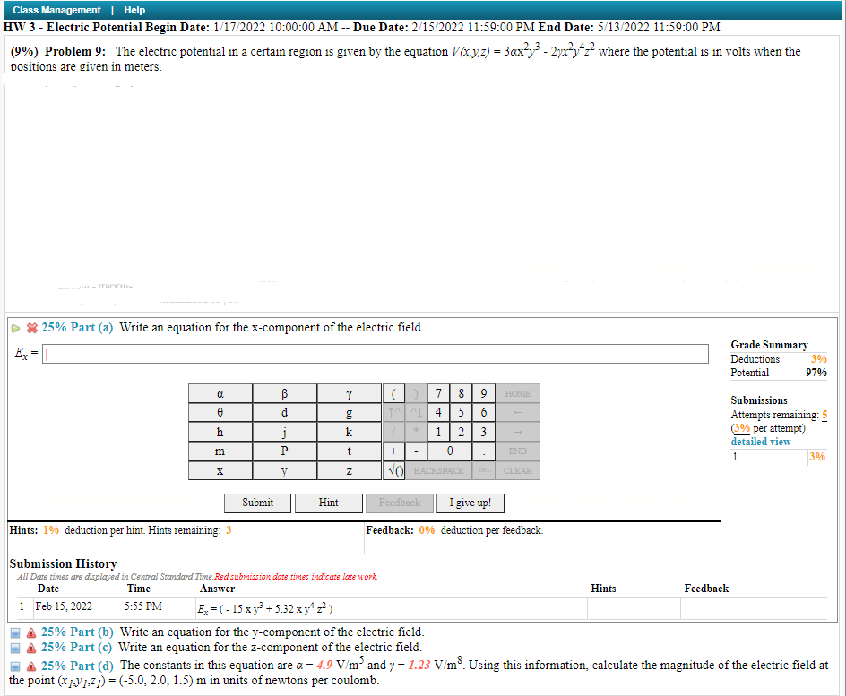 Solved Class Management | Help HW 3 - Electric Potential | Chegg.com
