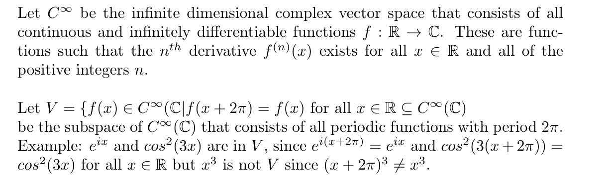 Solved Let Cơ be the infinite dimensional complex vector | Chegg.com