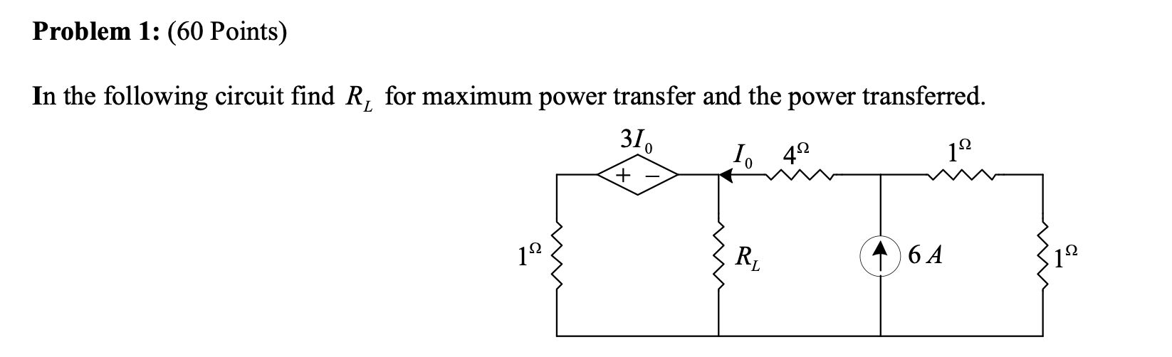 Solved In the following circuit find RL for maximum power | Chegg.com