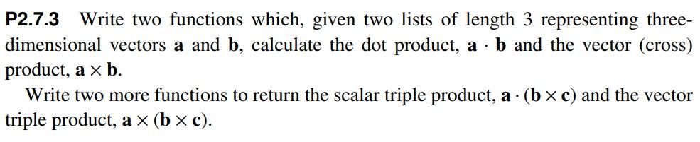 Solved P2.7.3 Write two functions which, given two lists of | Chegg.com