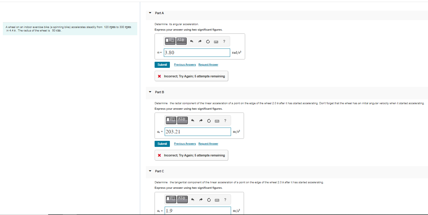Solved Determine its angular acceleration. A wheel on an | Chegg.com