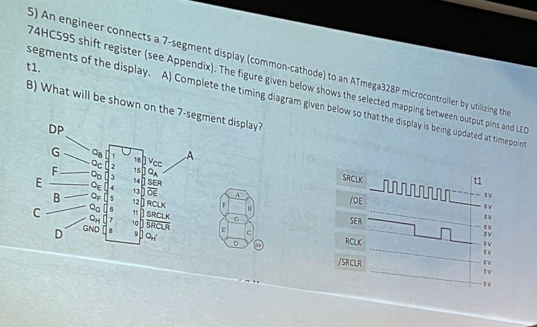 5) An engineer connects a 7-segment display | Chegg.com