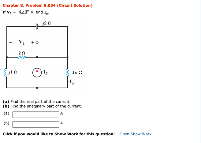 Solved Chapter 8, Problem 8.054 (Circuit Solution) If V1 = | Chegg.com