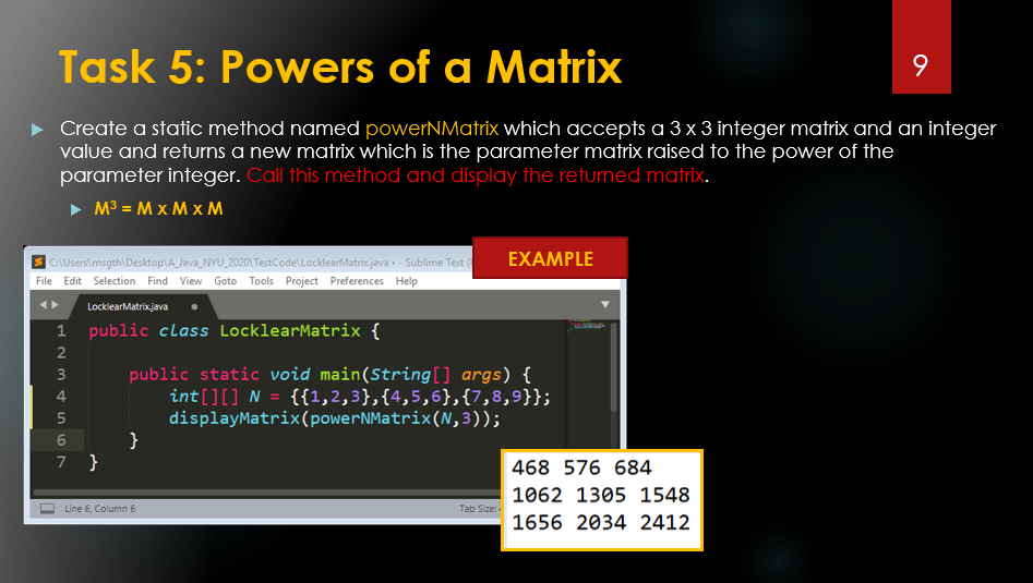 Solved Task 1: Multiply Two Matrices 4 Create a static | Chegg.com