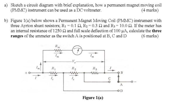 Solved a) Sketch a circuit diagram with brief explanation, | Chegg.com