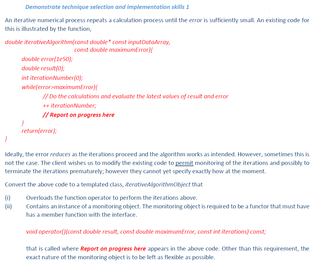 Demonstrate technique selection and implementation | Chegg.com