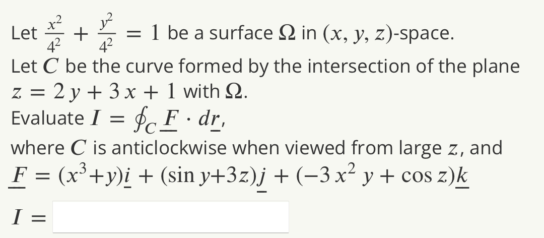 Solved Let 42x2 42y2 1 Be A Surface Ω In X Y Z Space Let