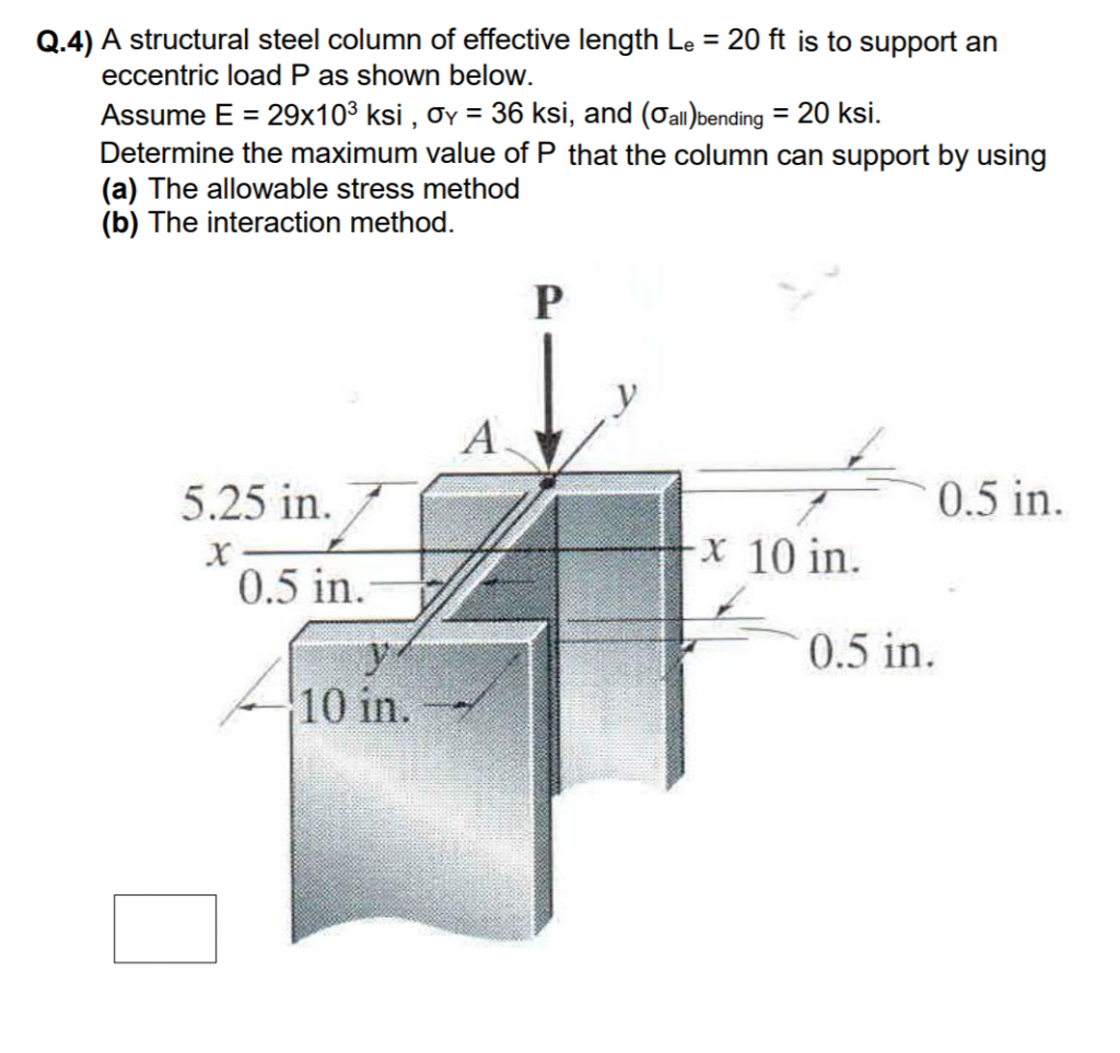 Q.4) A structural steel column of effective length Le | Chegg.com