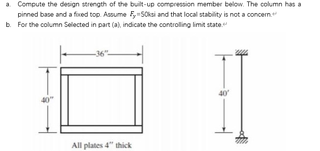 Solved a. Compute the design strength of the built-up | Chegg.com