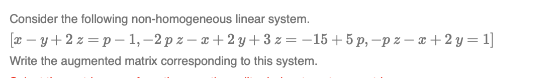 Solved Consider the following non-homogeneous linear system. | Chegg.com