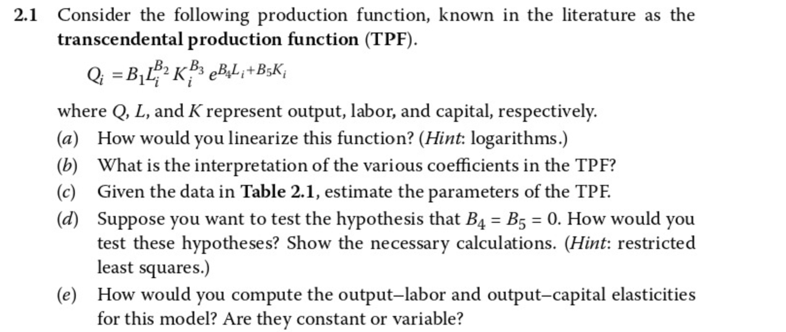 Solved 1 Consider the following production function, known | Chegg.com