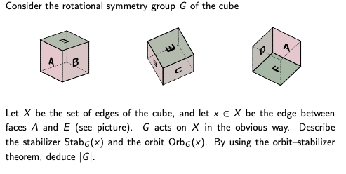 Solved Consider the rotational symmetry group G of the cube | Chegg.com