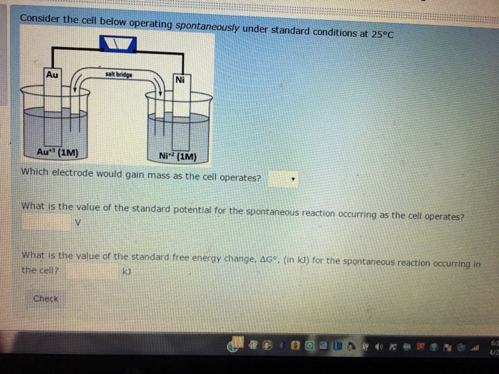 Solved Consider the cell below operating spontaneously under | Chegg.com