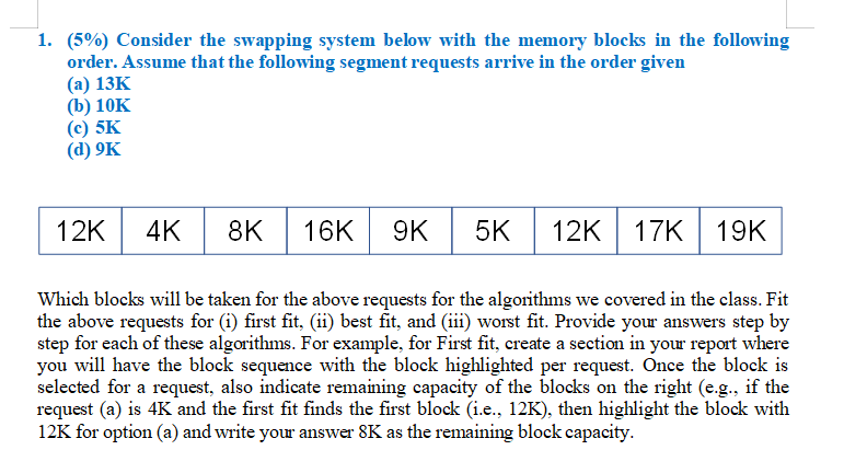 Solved 1. (5%) Consider the swapping system below with the | Chegg.com