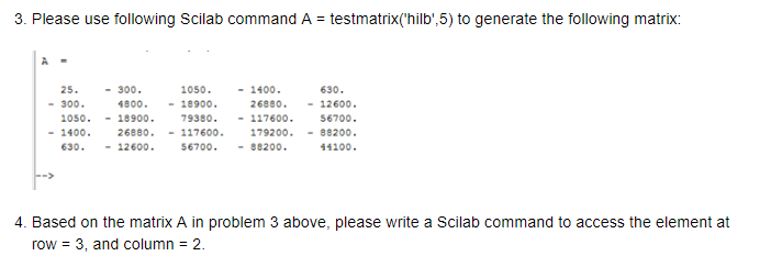 Solved 3. Please use following Scilab command A | Chegg.com