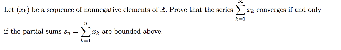 Solved Let (wk) be a sequence of nonnegative elements of R. | Chegg.com