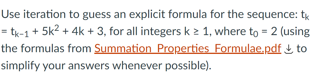 Solved Use iteration to guess an explicit formula for the | Chegg.com
