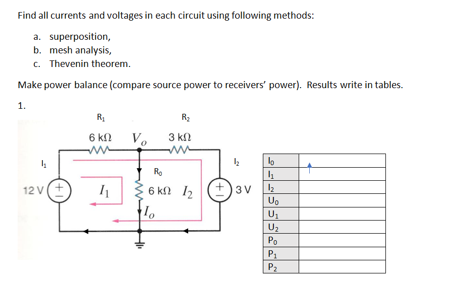 Solved Find all currents and voltages in each circuit using | Chegg.com