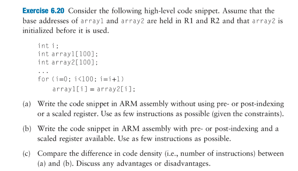 Exercise 6.20 Consider the following high-level code | Chegg.com