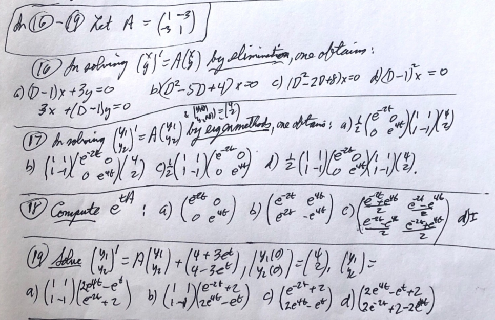 Solved [Math Linear Algebra & Differential Equation] Use A | Chegg.com