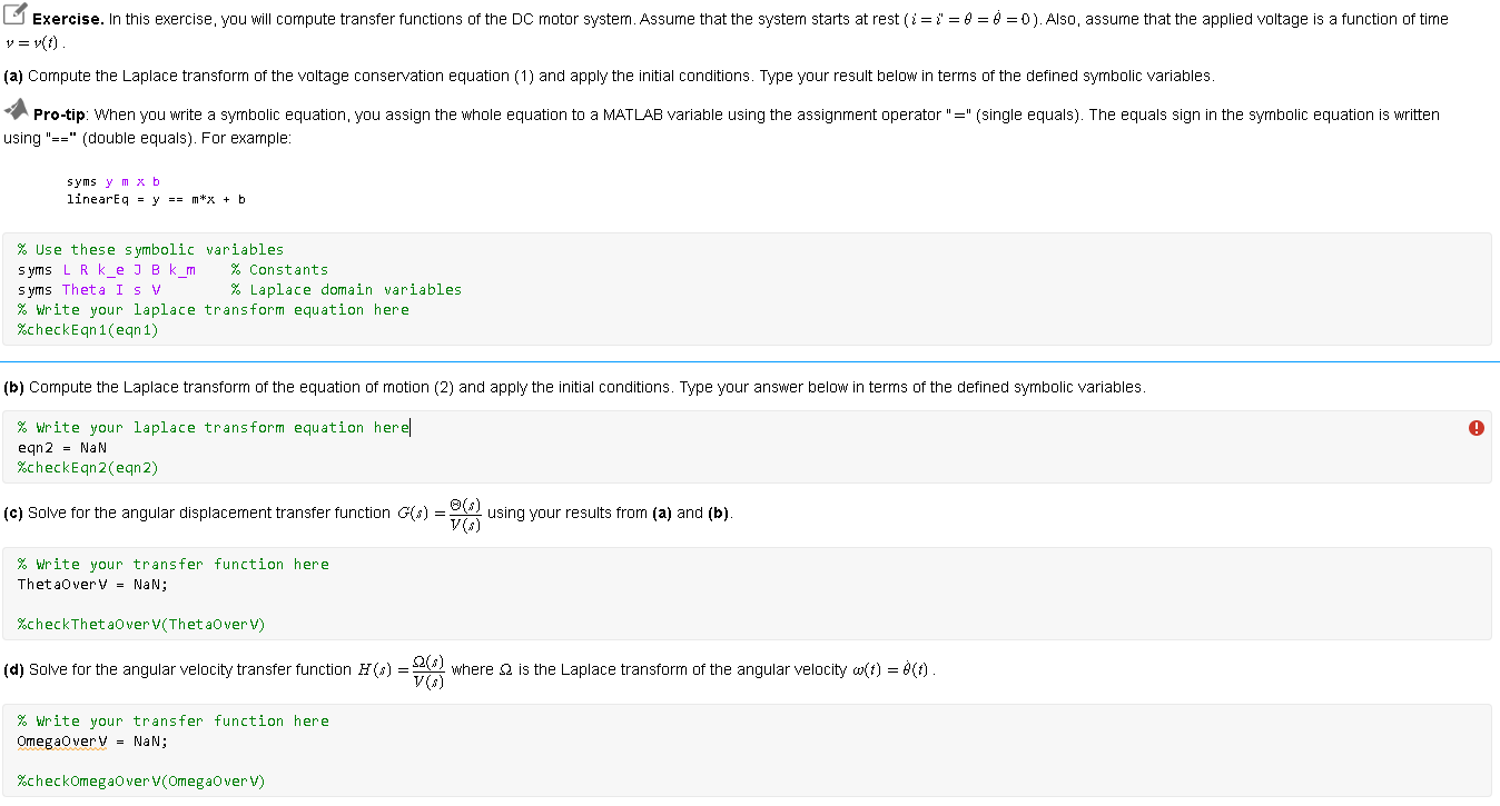 Solved Derivation of the DC motor differential equations | Chegg.com