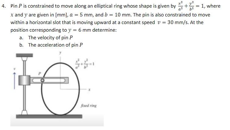 Solved Pin P is constrained to move along an elliptical ring | Chegg.com