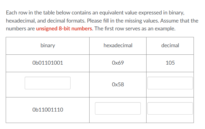 Solved Each row in the table below contains an equivalent | Chegg.com