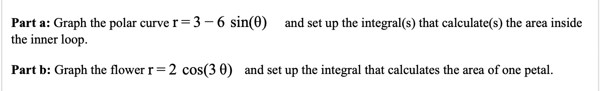 Solved Part a: Graph the polar curve \\( r=3-6 \\sin | Chegg.com
