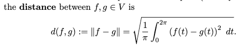 Solved (Fourier Series.) Consider the vector space | Chegg.com