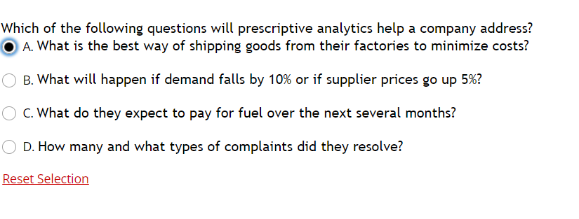Solved Which of the following questions will prescriptive | Chegg.com