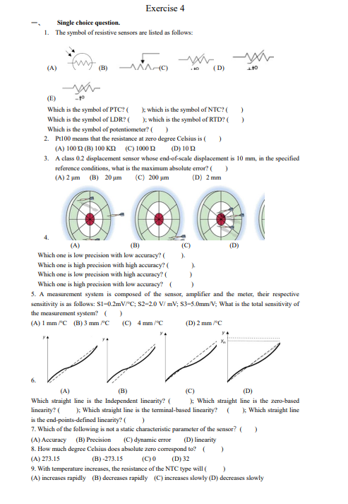 Solved Exercise 4 Single choice question. 1. The symbol of | Chegg.com