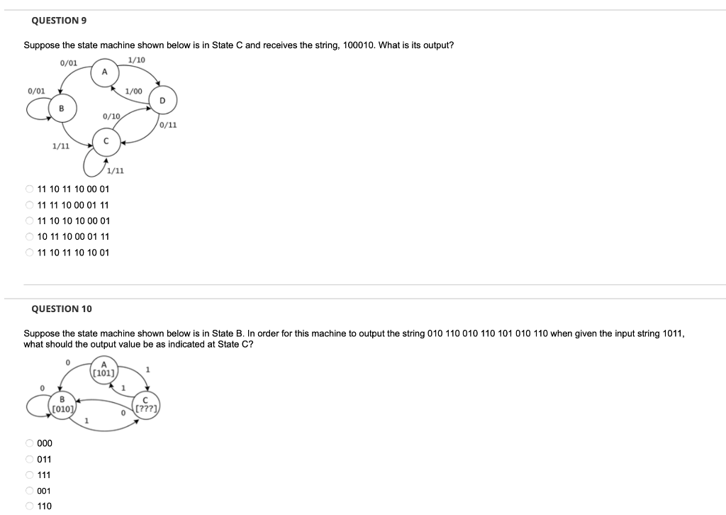 Solved QUESTION 8 Suppose the state machine shown below is | Chegg.com